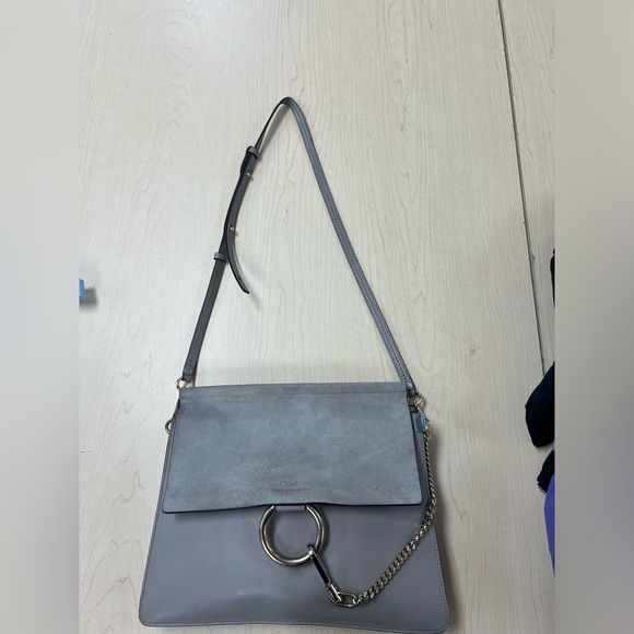 Chloe | Bags | Chloe Gray And Taupe Leather Shoulder Bag | Poshmark